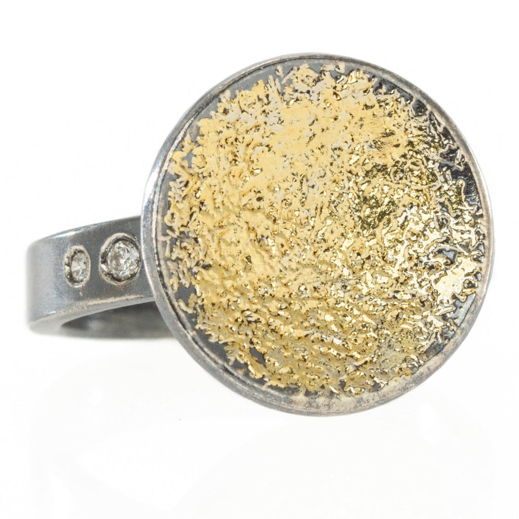 Blossom Ring - 22k Gold, Oxidized Silver + VS Diamonds – KMJ