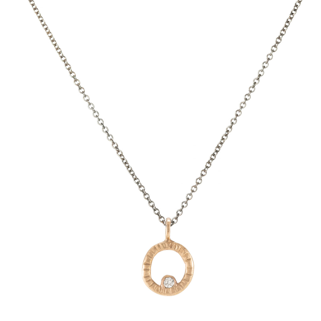18k Rose Gold Petite Turning Aspen Charm Necklace - 18k/14k Gold, Oxid ...