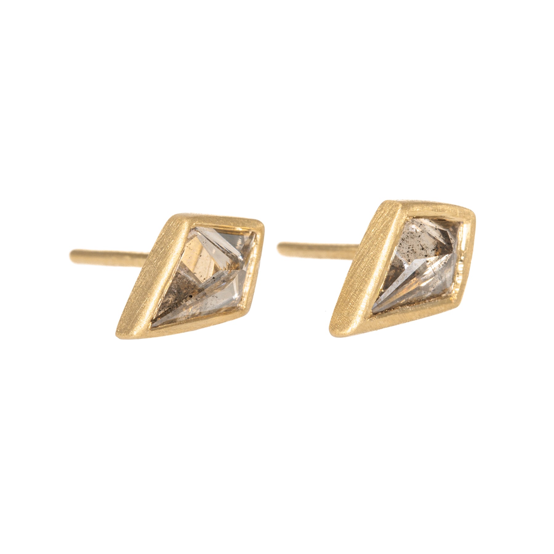Cognac Rose Cut Kite Studs - 18ky + Reclaimed Diamonds – KMJ