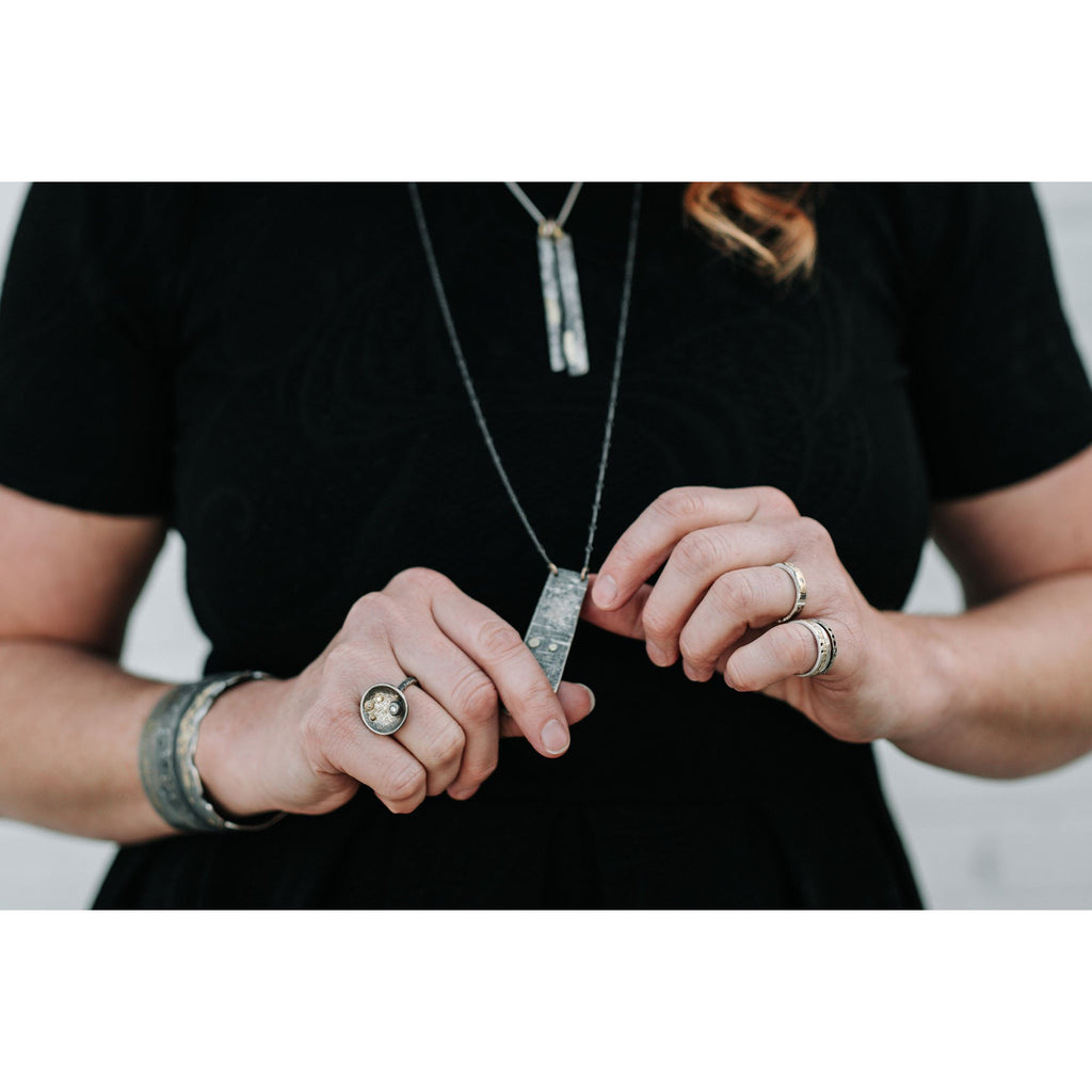 Double Tab Band - 18ky Gold, Silver + Reclaimed Diamonds – KMJ